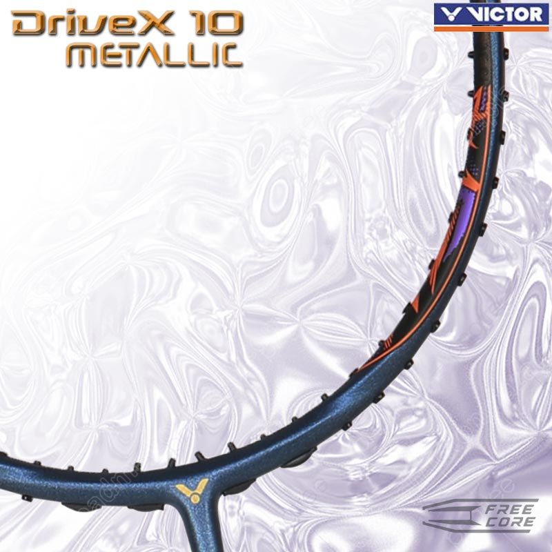 Badminton Racket - VICTOR - DRIVEX - VICTOR DriveX 10 METALLIC BLUE Free! String+Grip (DX ...