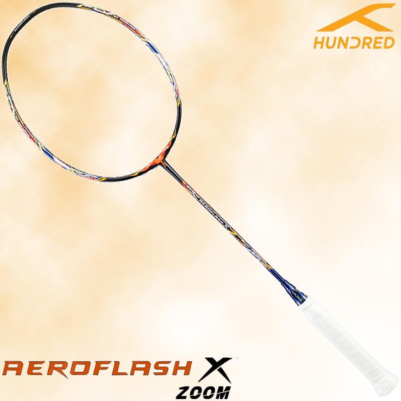 Badminton Racket - HUNDRED - HUNDRED AEROFLASH ZOOM 78 Gram Navy/Red ...