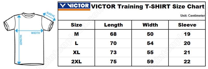 Victor-T-7003C-Size-Chart