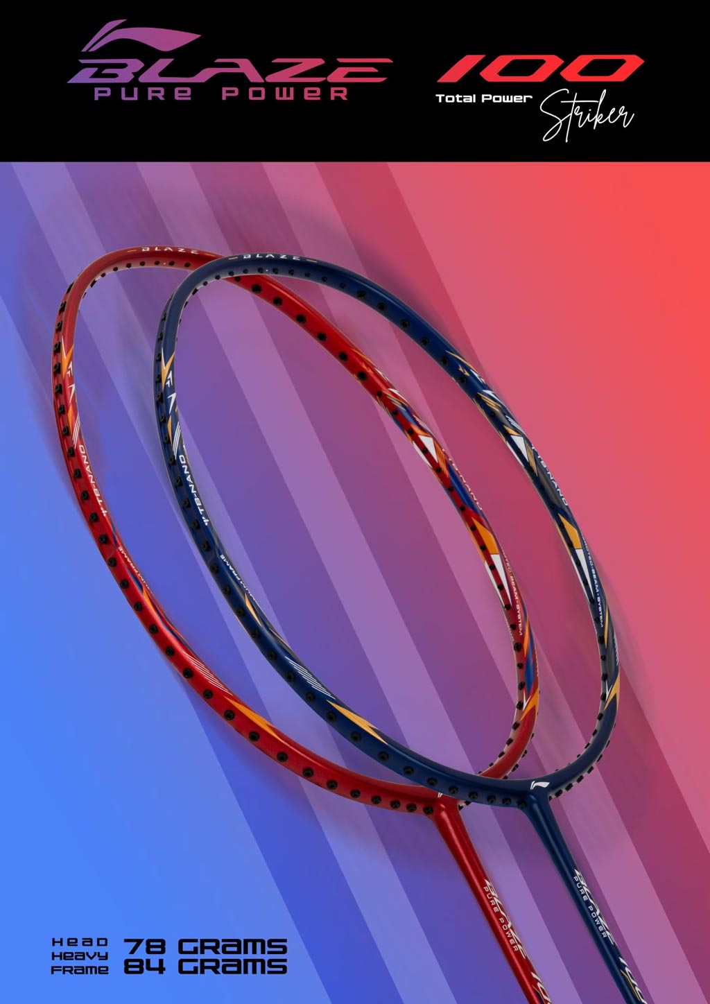 Badminton Racket - LI-NING - BLADEX - LI-NING BLAZE 100 / 5U GUNMETAL ...