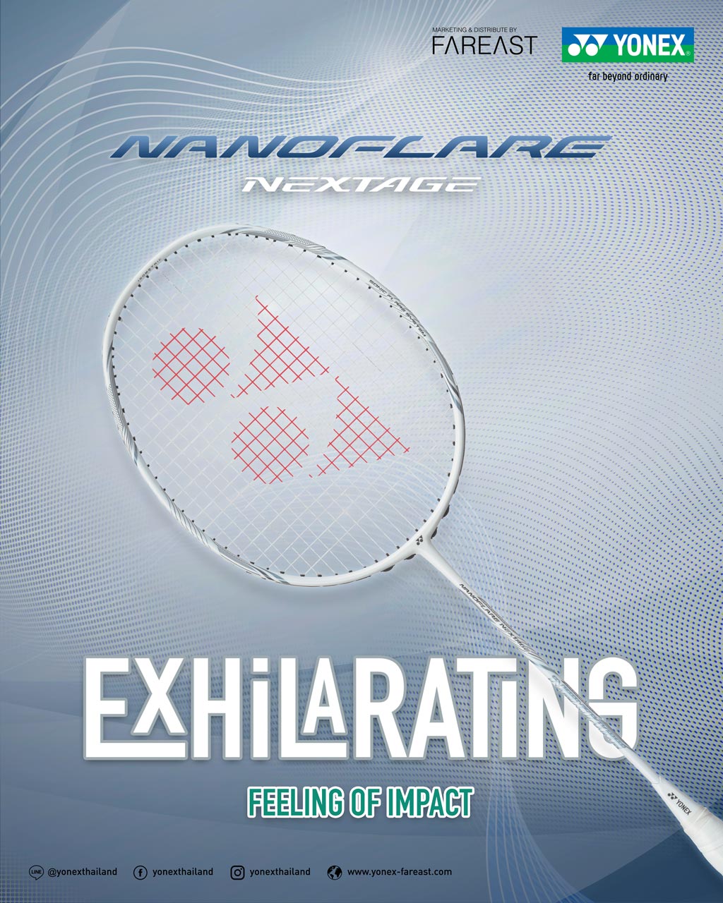 Badminton Racket - YONEX - NANOFLARE - YONEX NANOFLARE NEXTAGE White/Gray (NF-NX-WG) - Badminton ...
