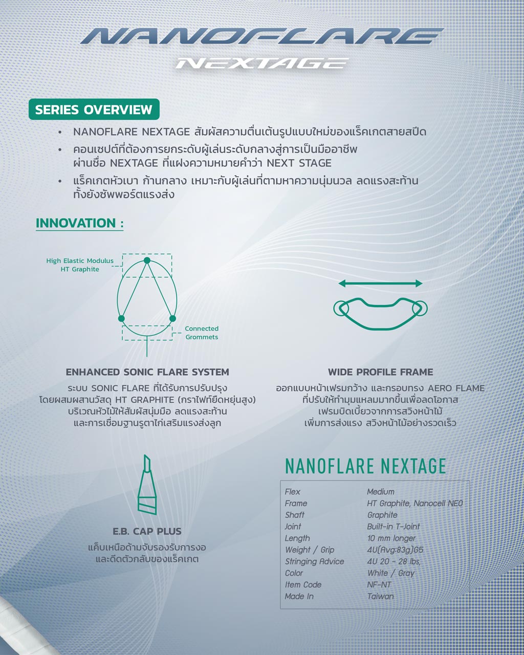 Badminton Racket - YONEX - NANOFLARE - YONEX NANOFLARE NEXTAGE White ...